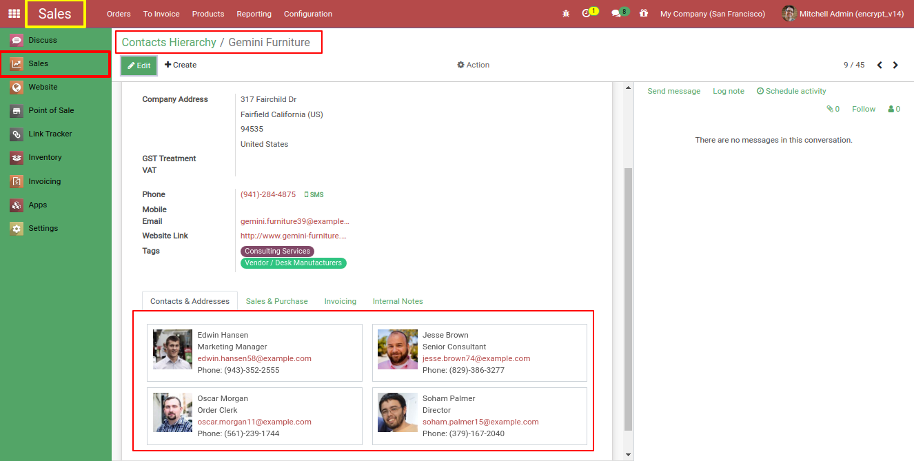 Contacts Hierarchy Chart | The Odoo Store