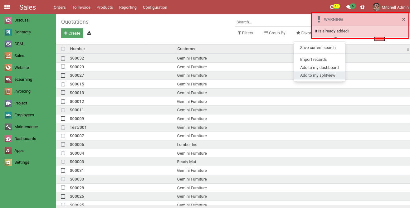 Web Splitview | The Odoo Store