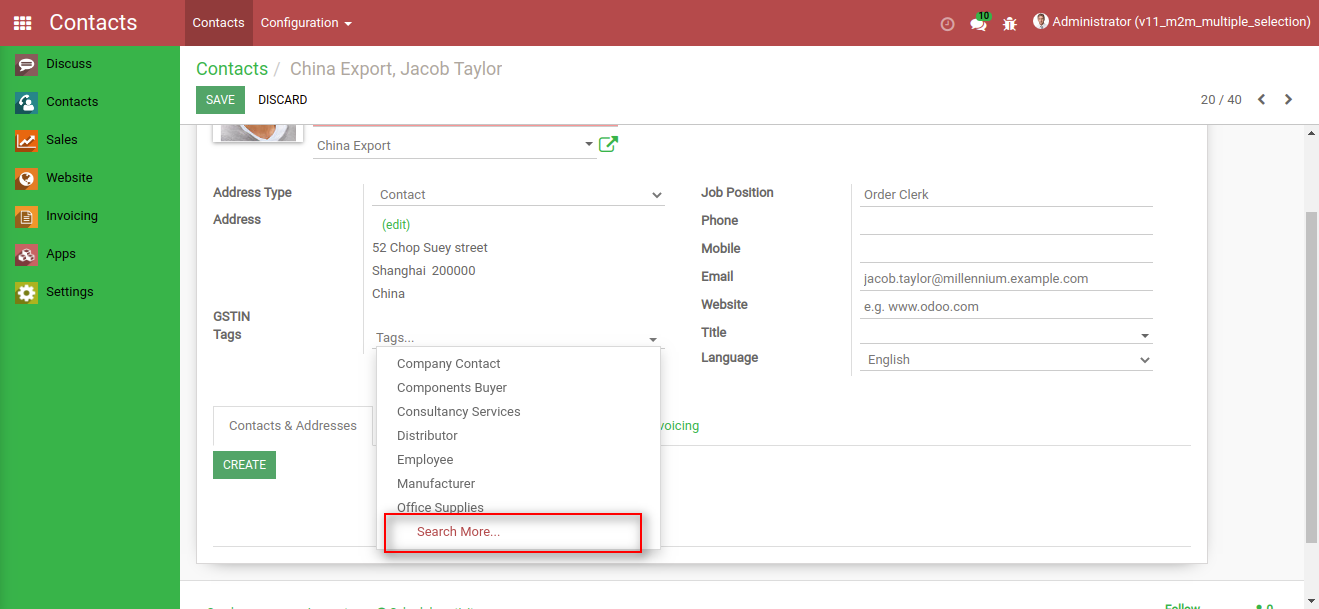Many2many Multiple Selection | The Odoo Store