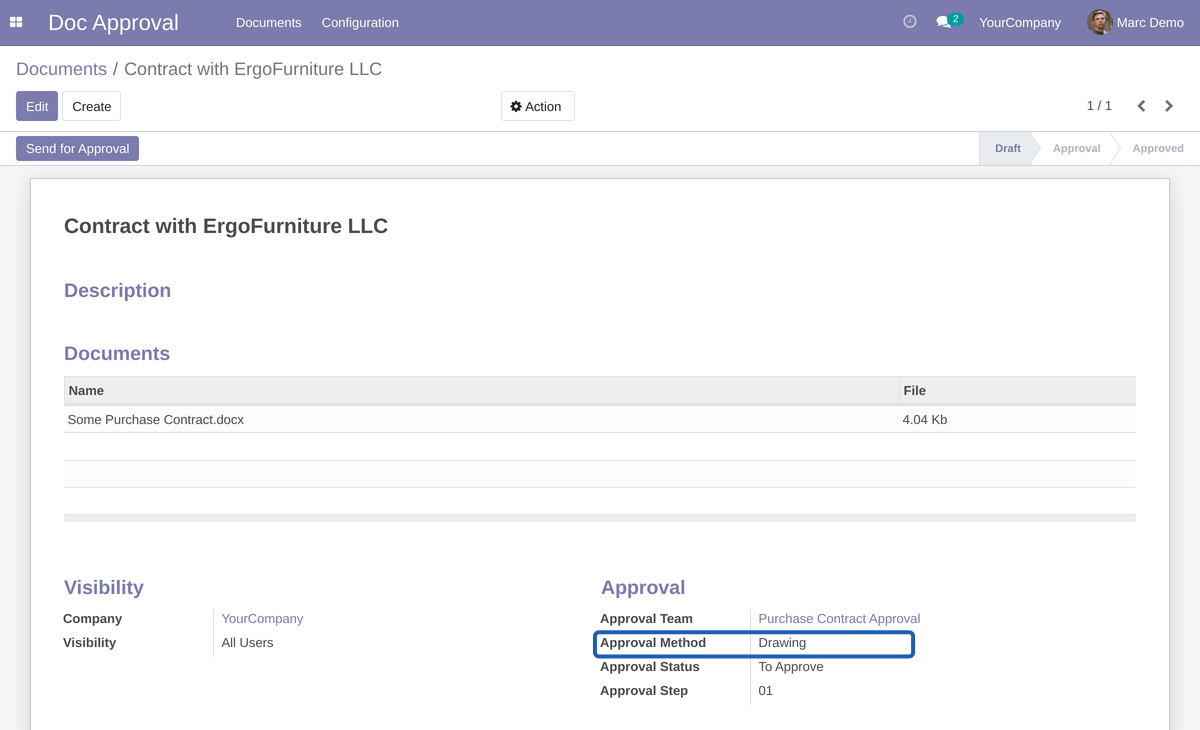 Document Approval Process [Draw Sign] | The Odoo Store