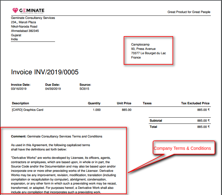 Customer Terms And Conditions | The Odoo Store
