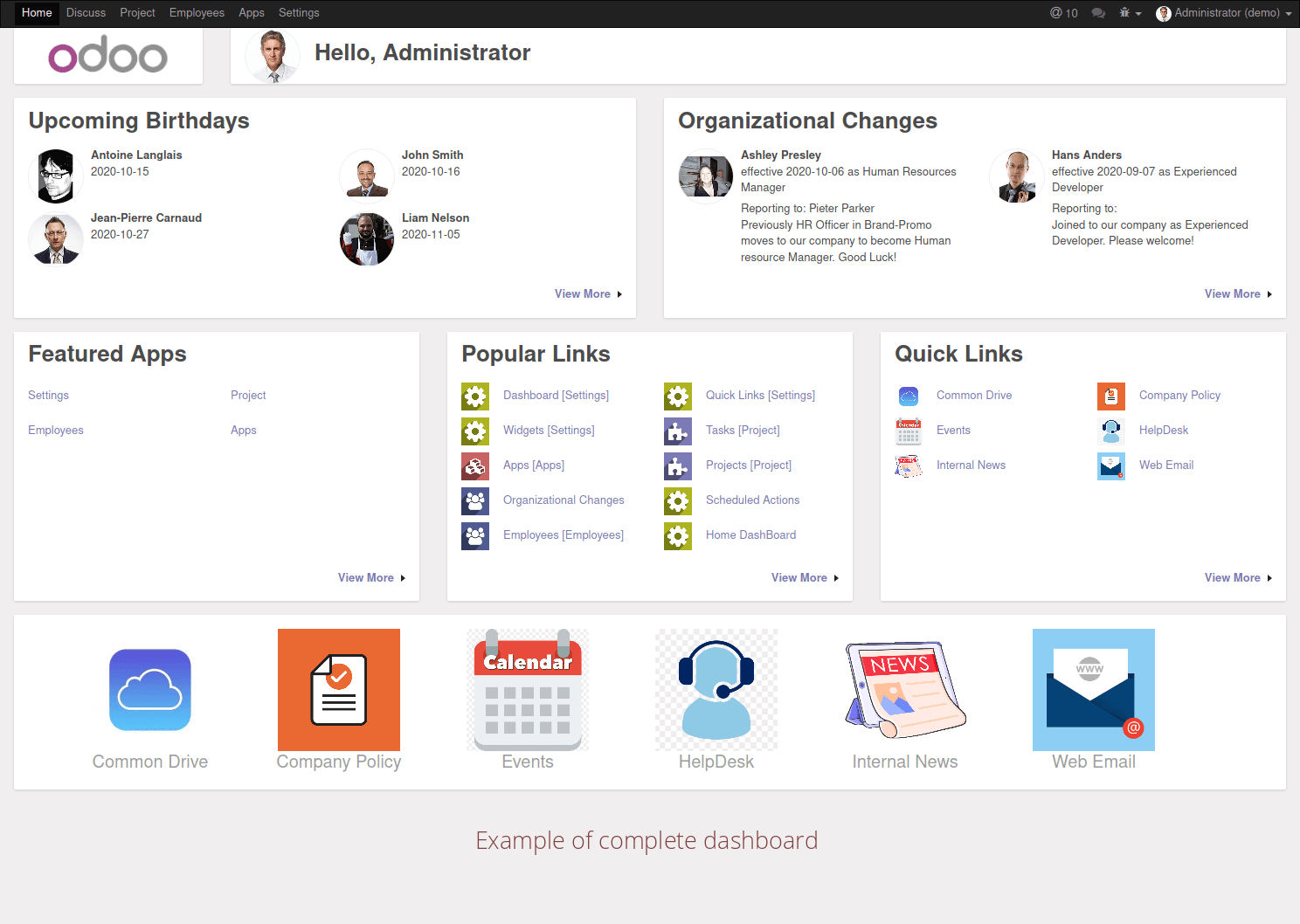 Odoo Home Dashboard [Project] | The Odoo Store