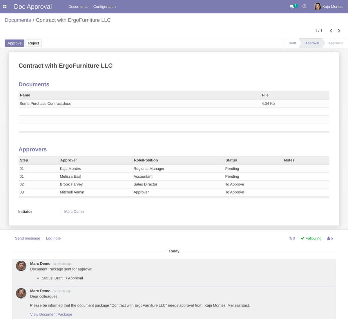 Document Approval Workflow | The Odoo Store