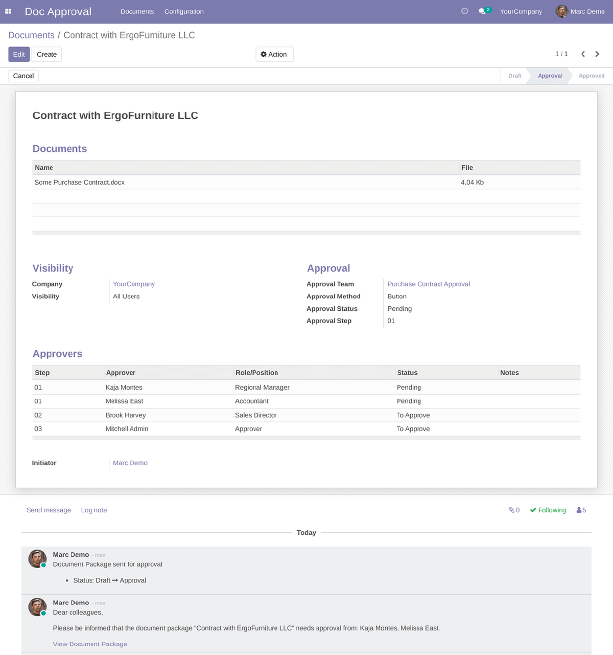 Document Approval Workflow | The Odoo Store